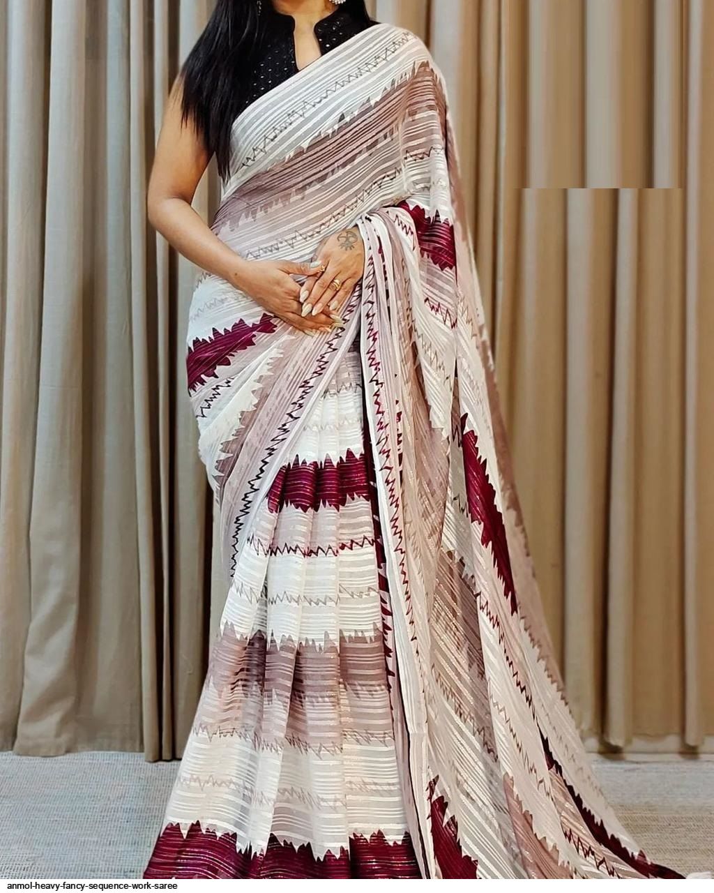 ANMOL Heavy FANCY Sequence Work SAREE
