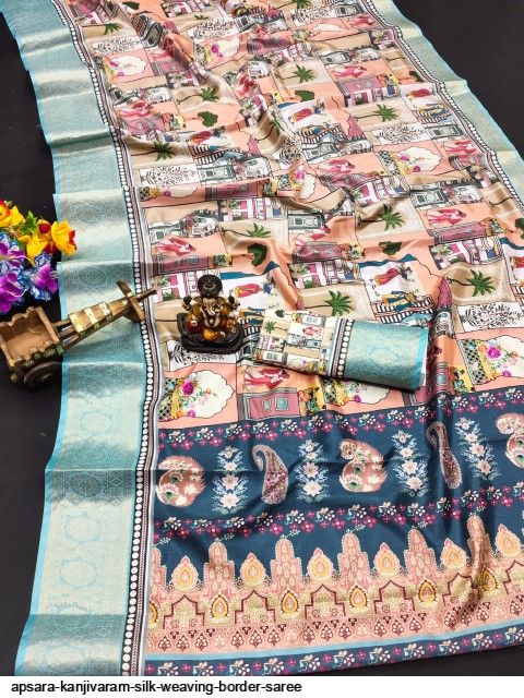 APSARA KANJIVARAM SILK WEAVING BORDER SAREE