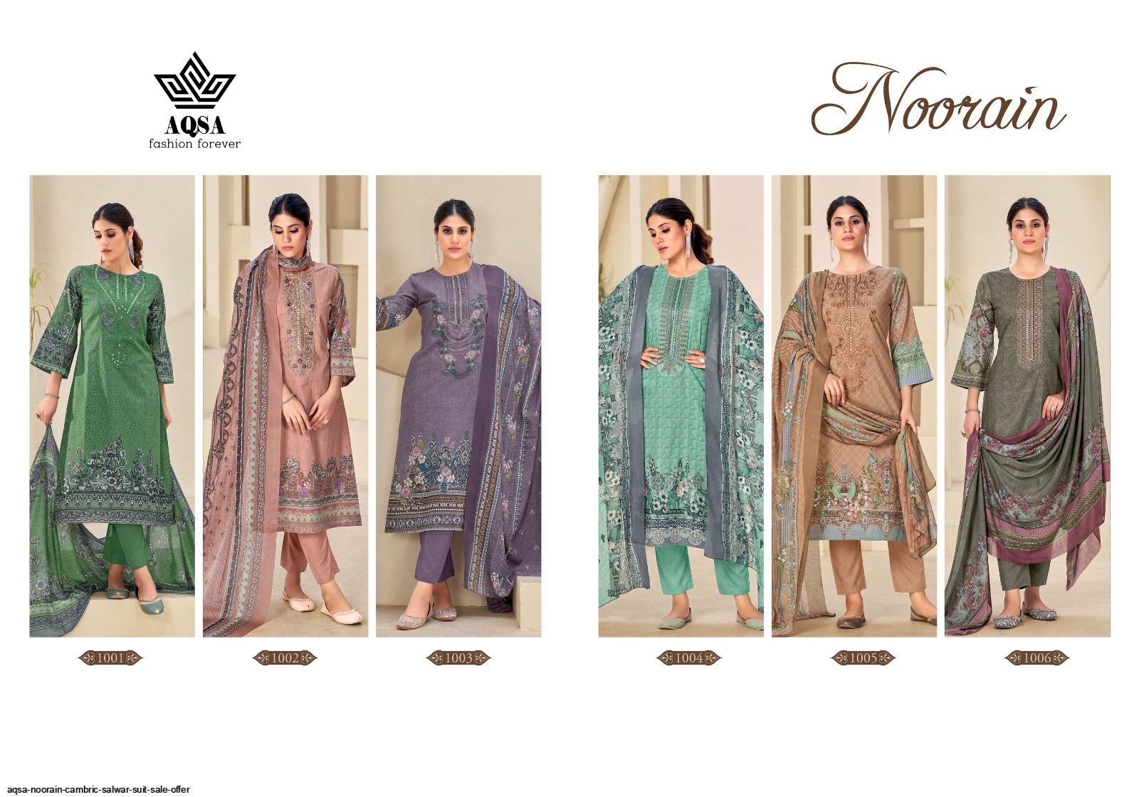AQSA NOORAIN CAMBRIC SALWAR SUIT SALE OFFER