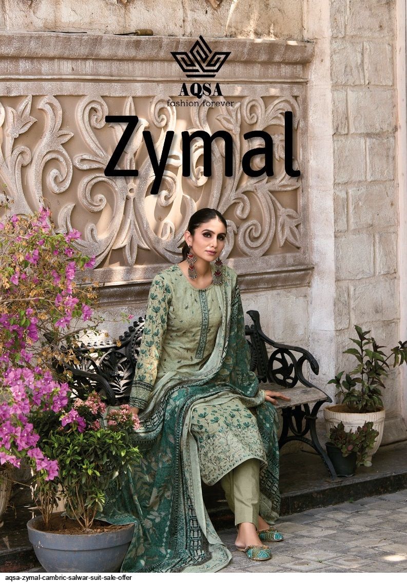 AQSA ZYMAL CAMBRIC SALWAR SUIT SALE OFFER