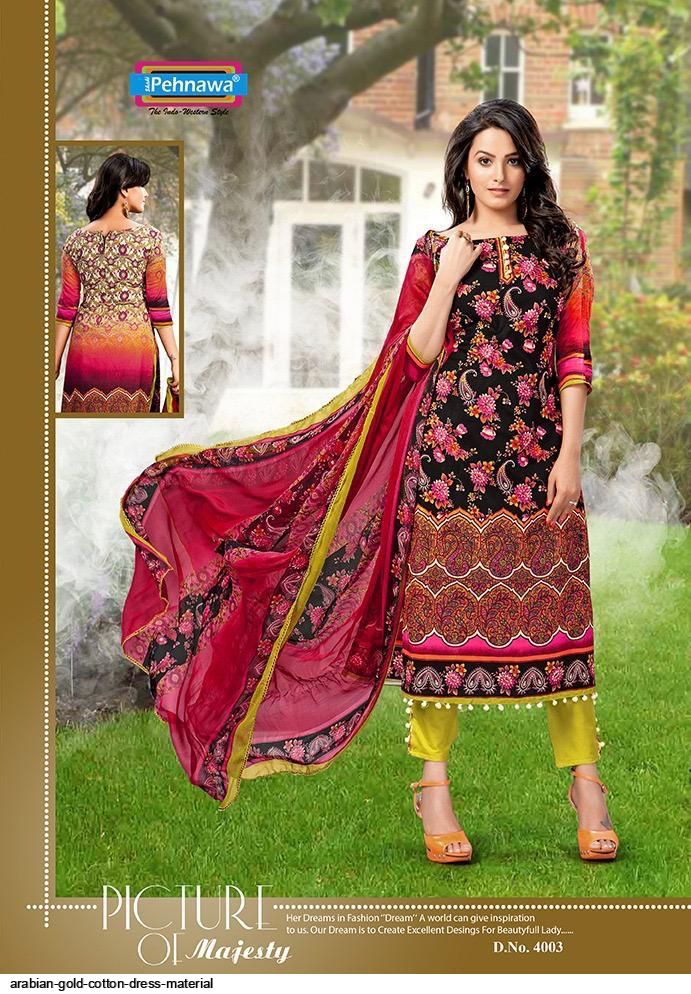 ARABIAN GOLD COTTON DRESS MATERIAL