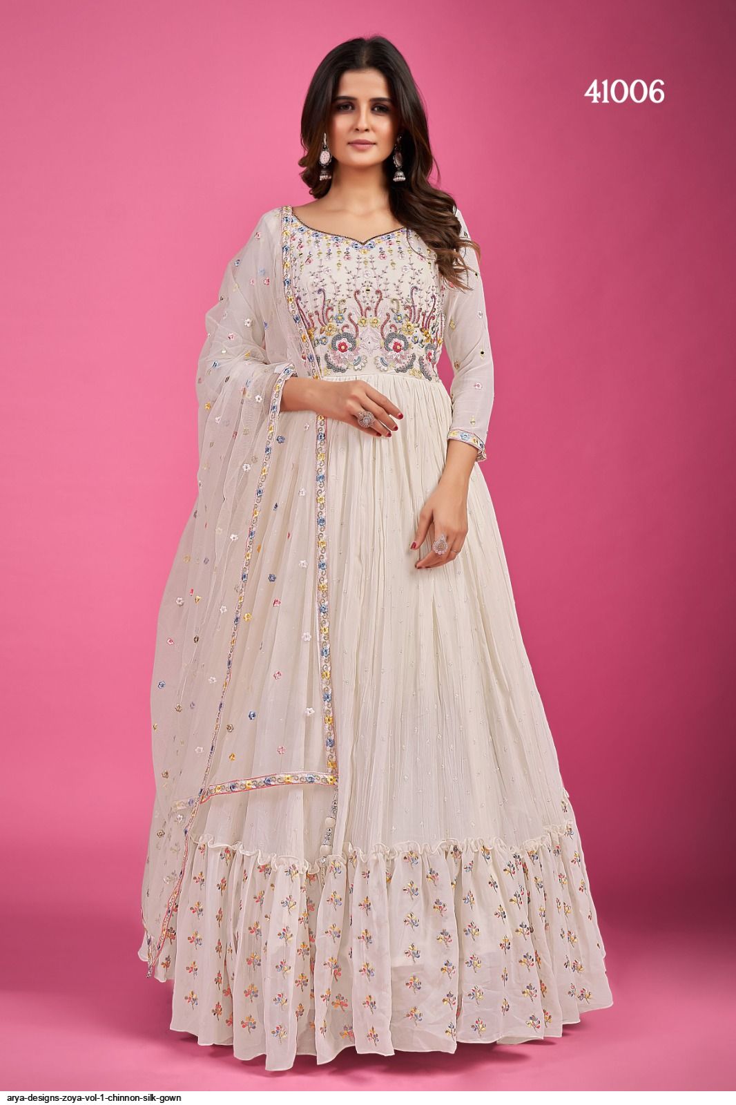 Arya Designs ZOYA VOL 1 CHINNON SILK GOWN