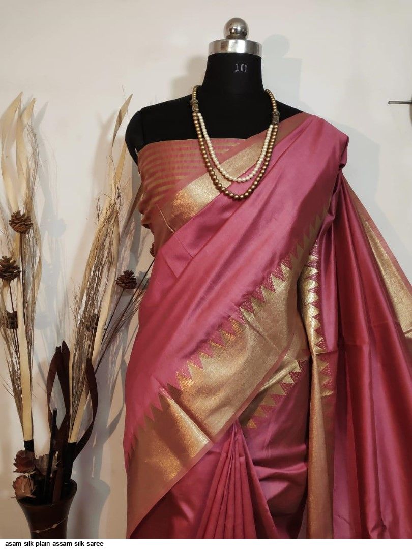 ASAM-SILK PLAIN ASSAM SILK SAREE