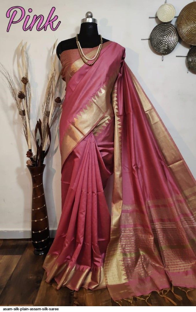 ASAM-SILK PLAIN ASSAM SILK SAREE