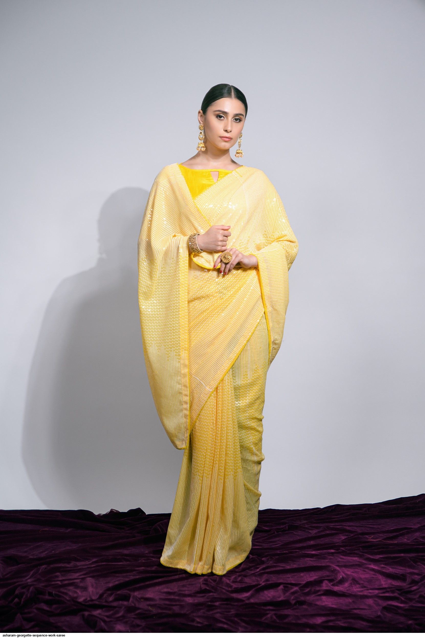 Asharam GEORGETTE SEQUENCE WORK SAREE