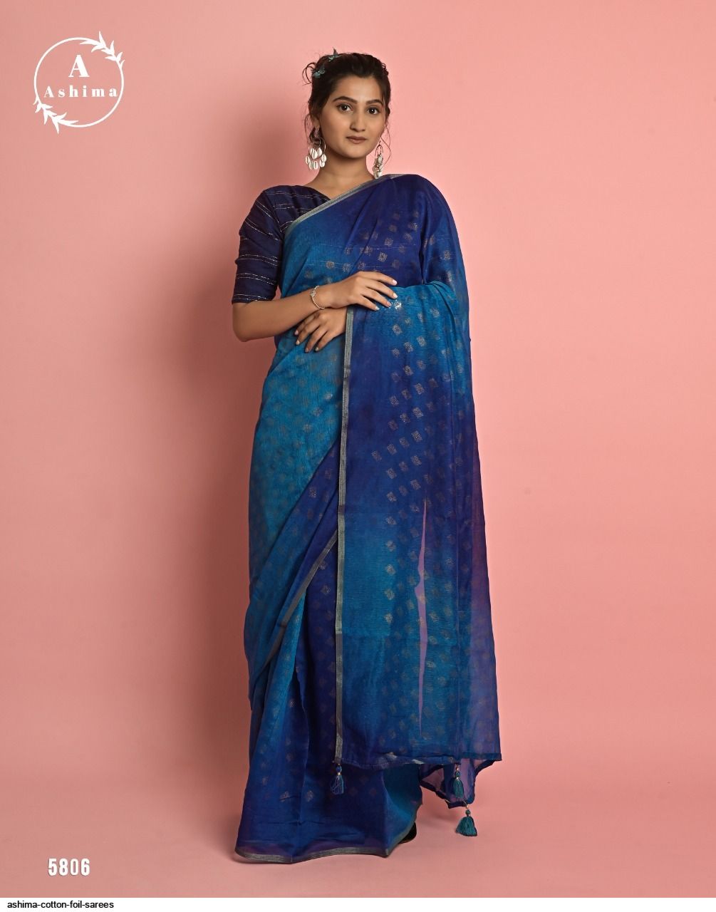 ASHIMA COTTON FOIL SAREES