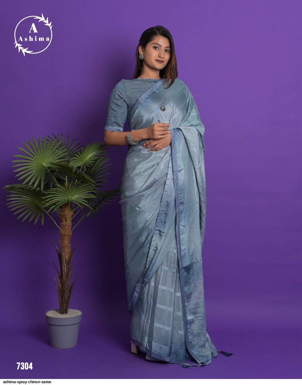 ASHIMA SPRAY CHINON saree