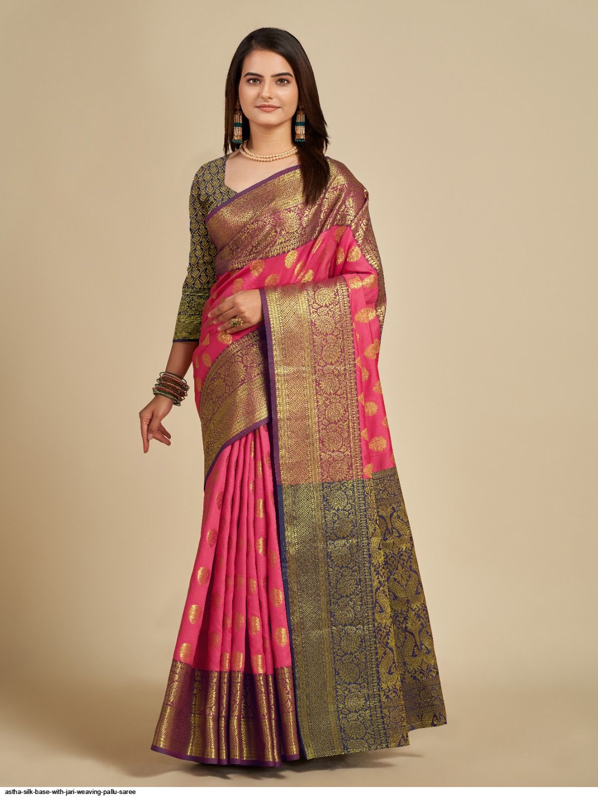 ASTHA SILK BASE WITH JARI WEAVING PALLU SAREE