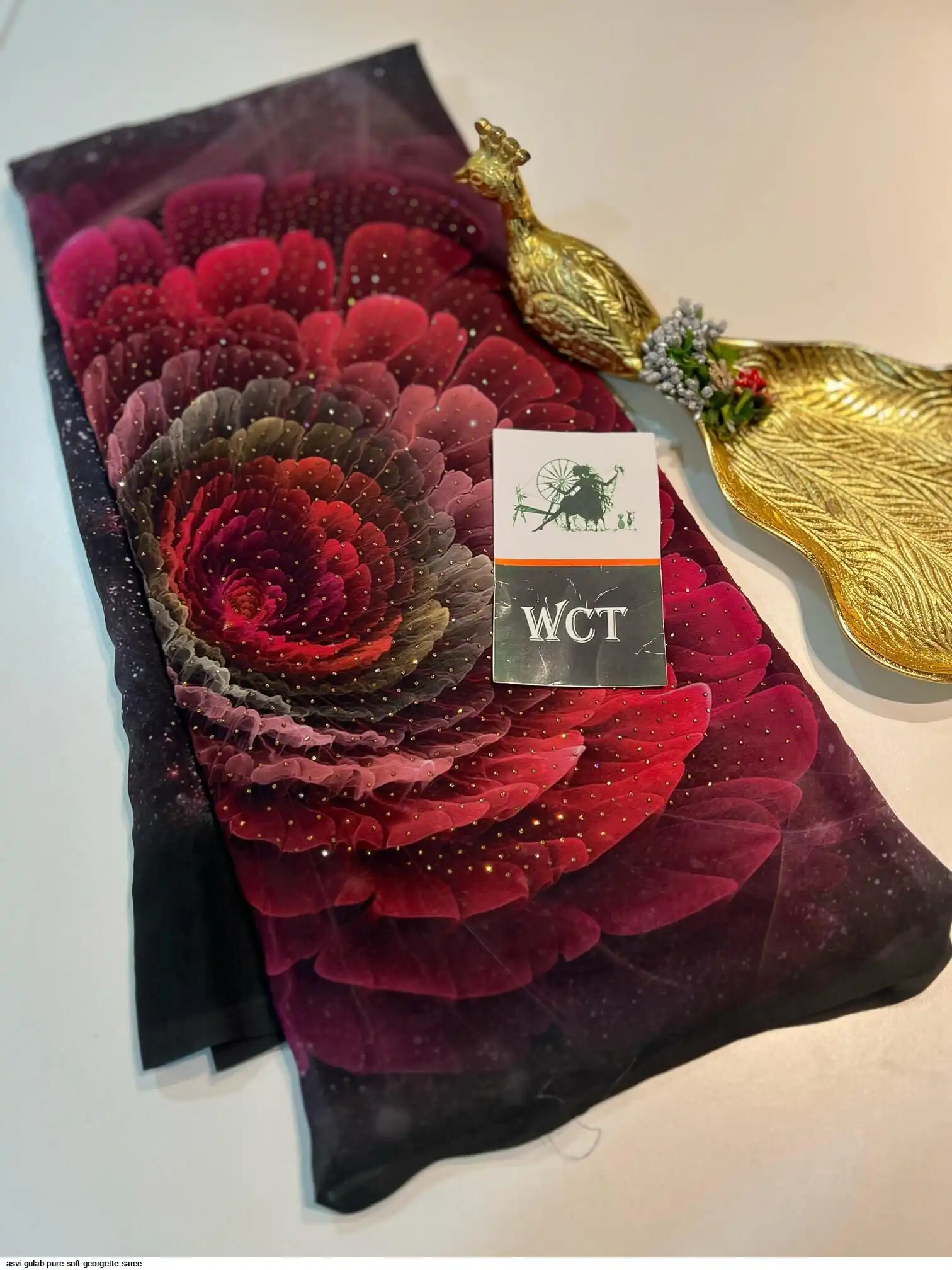 Asvi gulab pure soft georgette saree