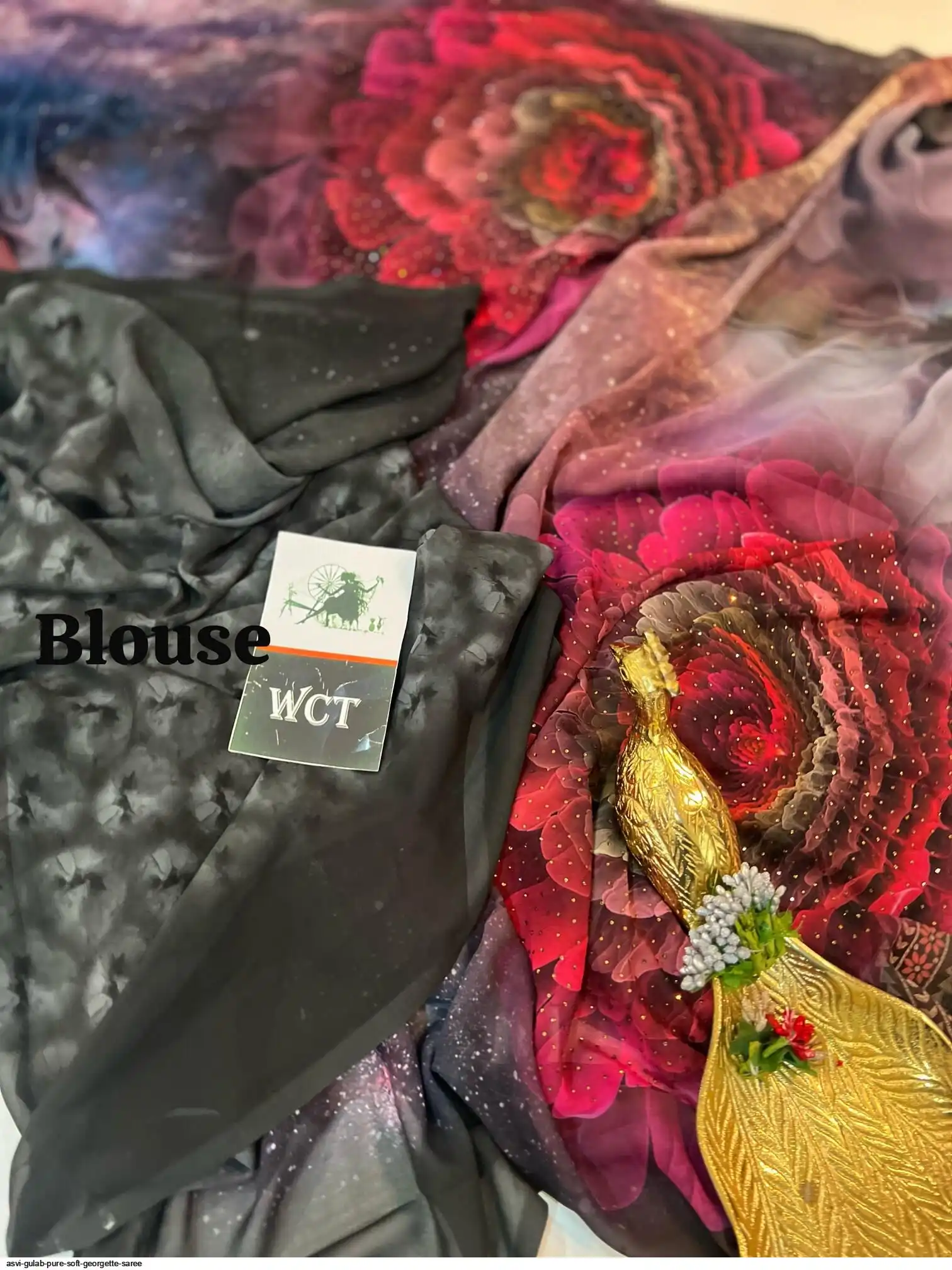 Asvi gulab pure soft georgette saree