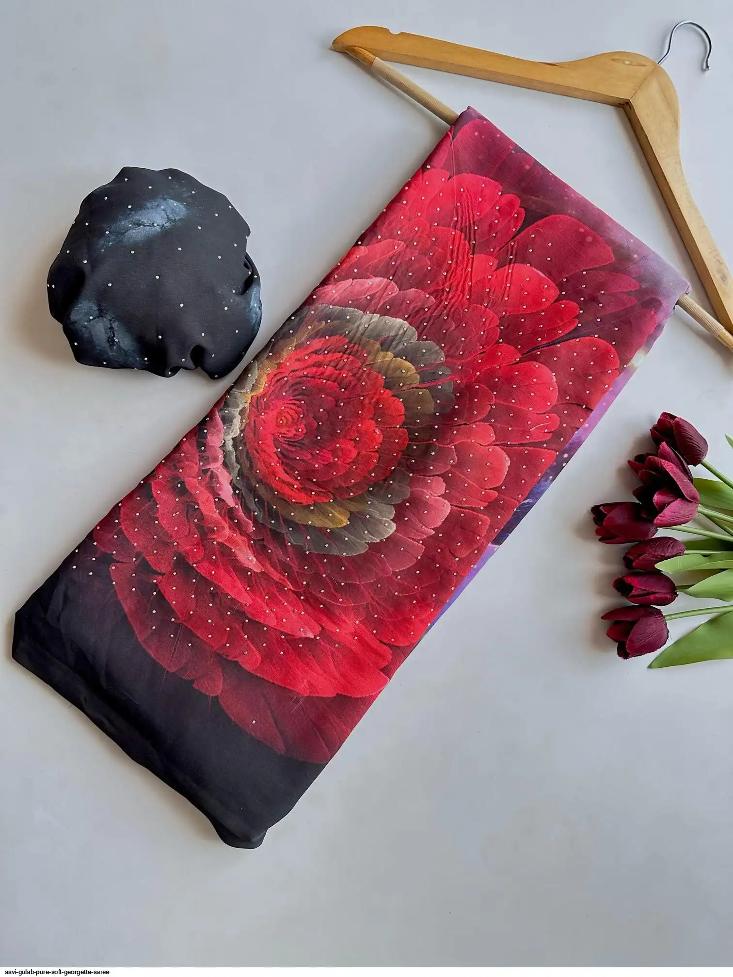 Asvi gulab pure soft georgette saree