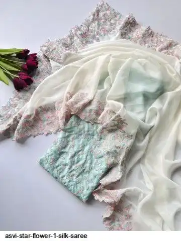 Asvi- star flower -1 silk saree