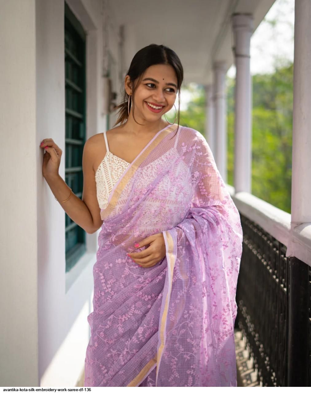 AVANTIKA KOTA SILK EMBROIDERY WORK SAREE DF 136