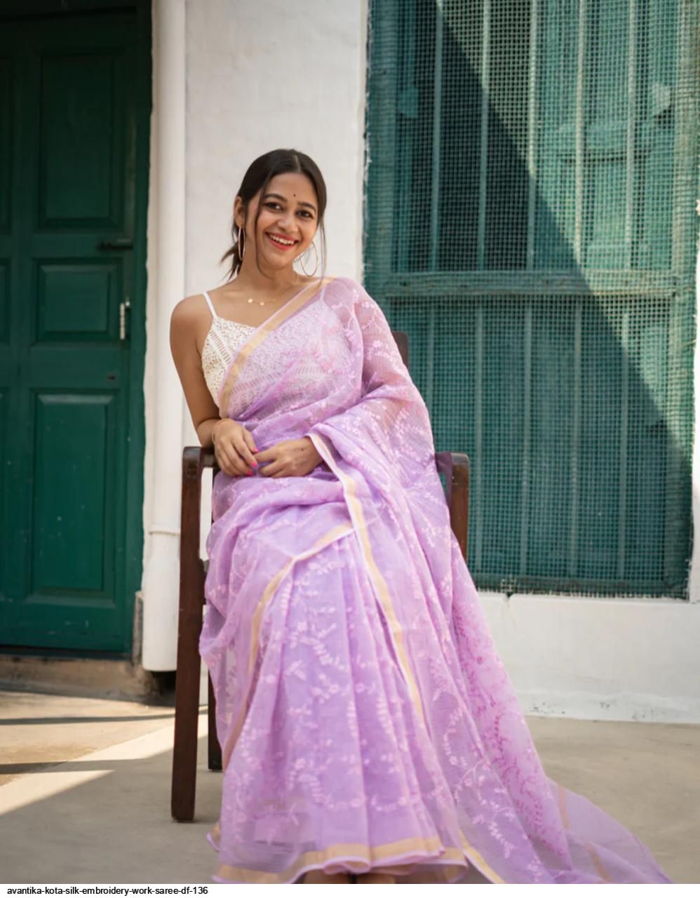 AVANTIKA KOTA SILK EMBROIDERY WORK SAREE DF 136