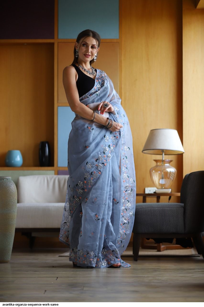 AVANTIKA Organza Sequence Work SAREE