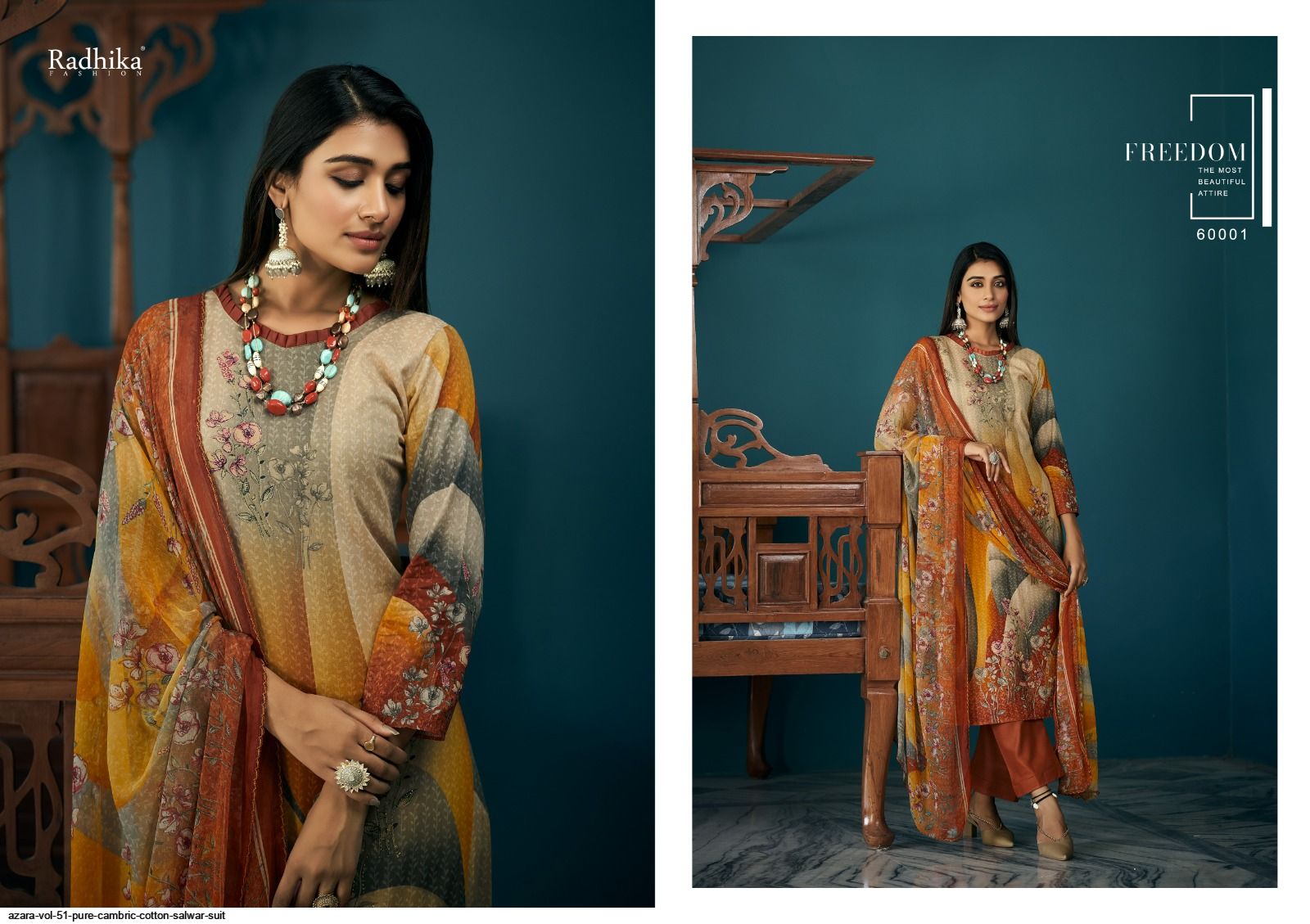 AZARA VOL 51 PURE CAMBRIC COTTON SALWAR SUIT