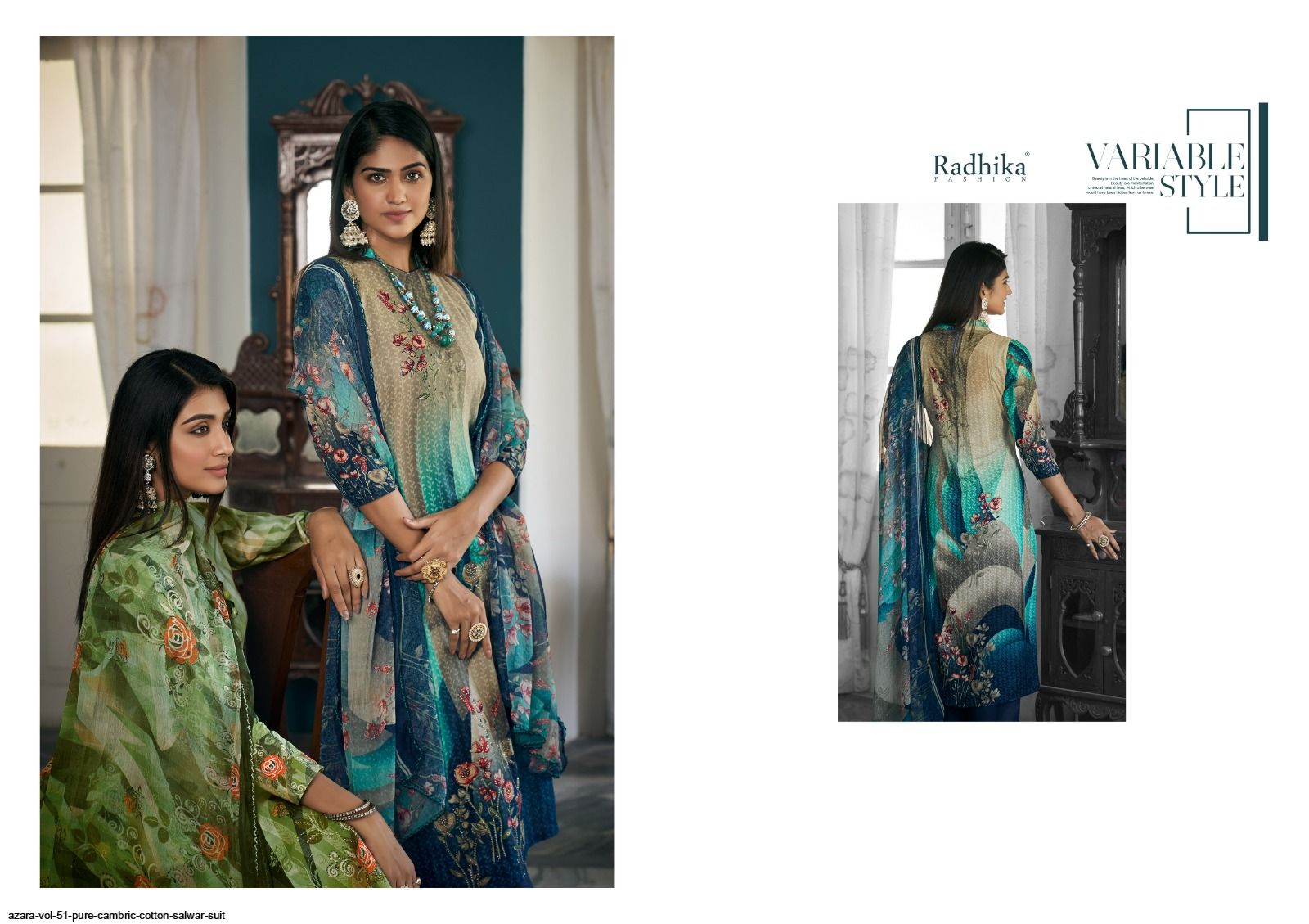 AZARA VOL 51 PURE CAMBRIC COTTON SALWAR SUIT