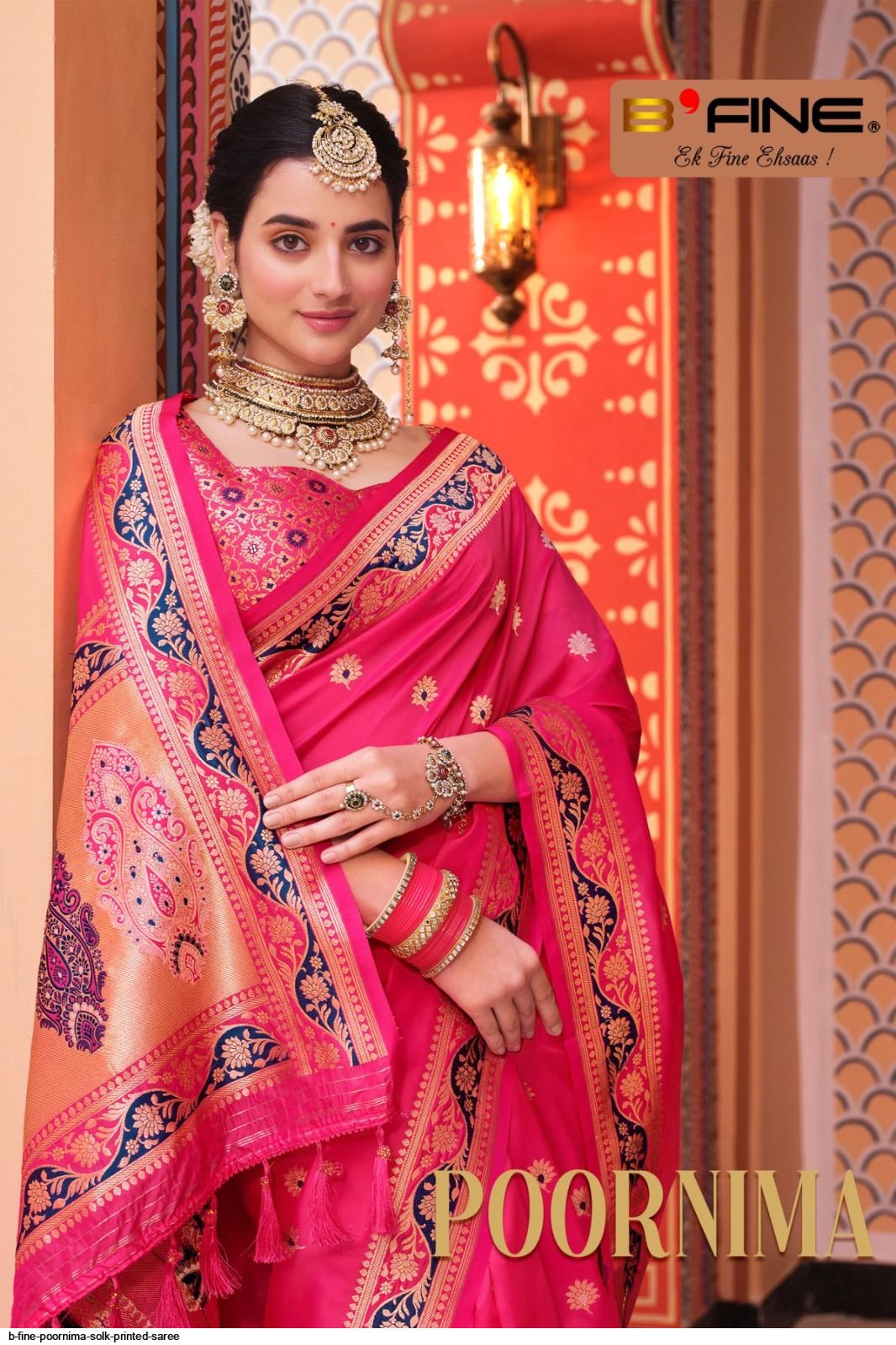 B FINE POORNIMA SOLK PRINTED SAREE