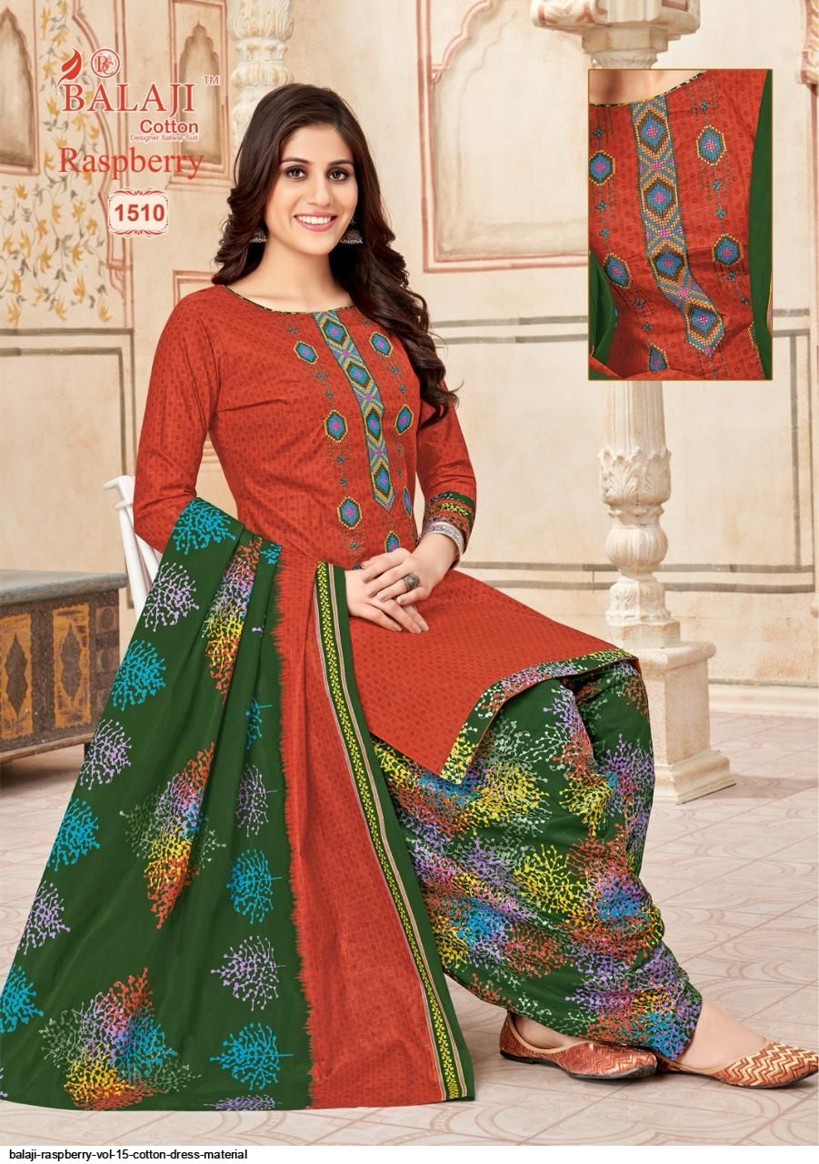 BALAJI RASPBERRY vol 15 Cotton DRESS MATERIAL