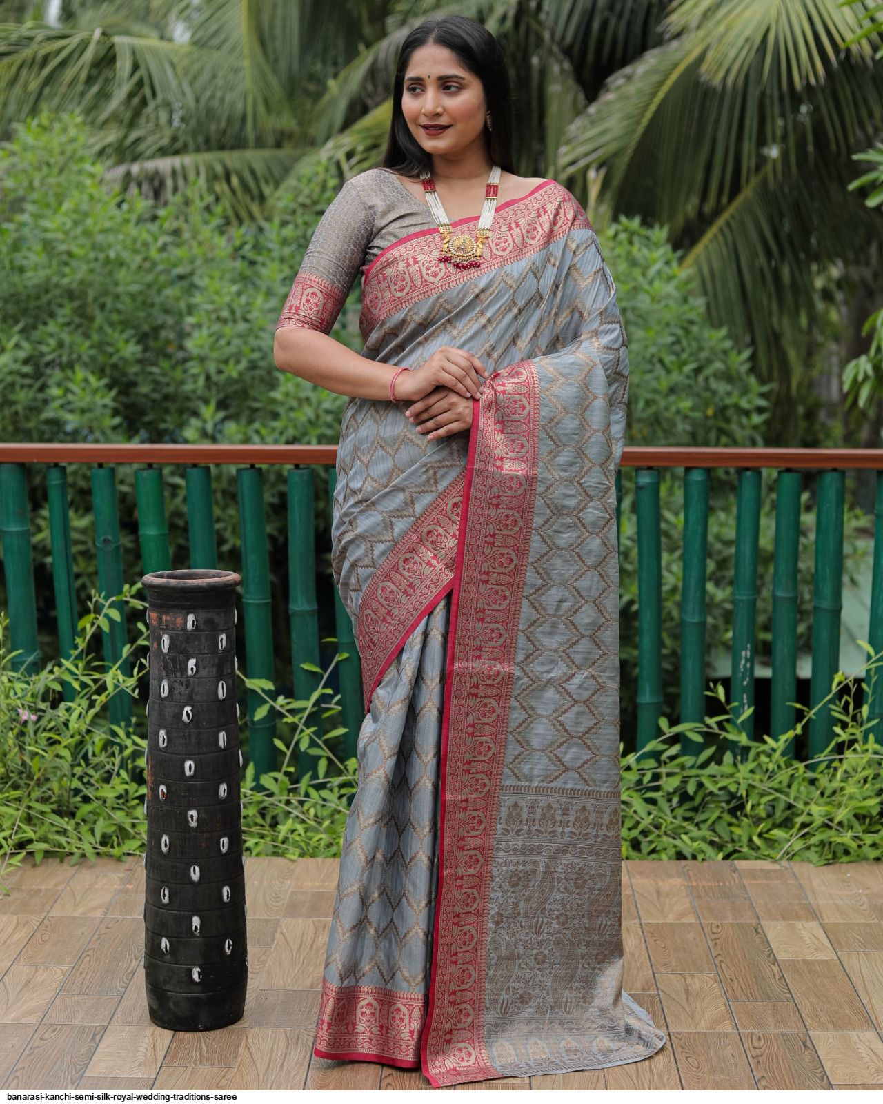 Banarasi Kanchi Semi Silk royal wedding traditions SAREE