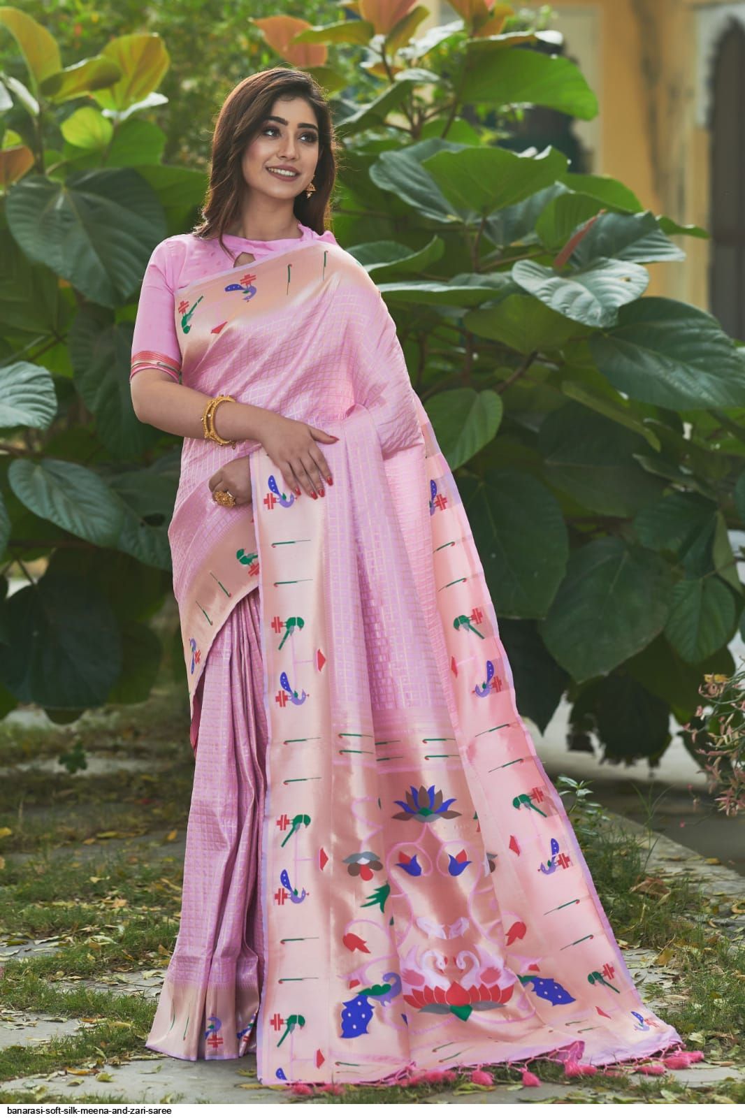 BANARASI SOFT SILK MEENA AND ZARI SAREE