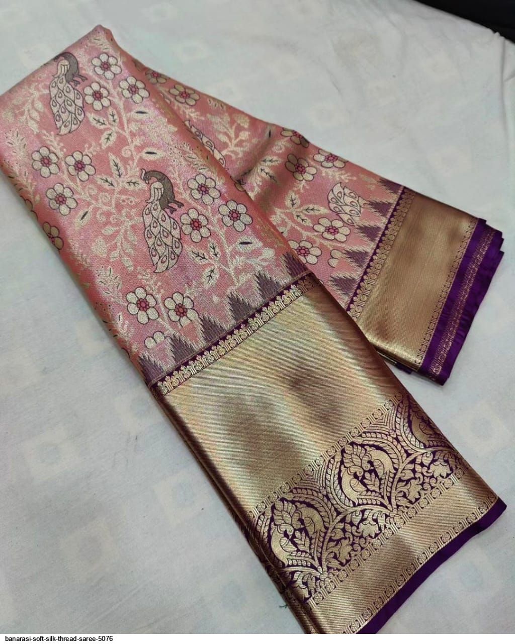 BANARASI SOFT SILK THREAD SAREE 5076