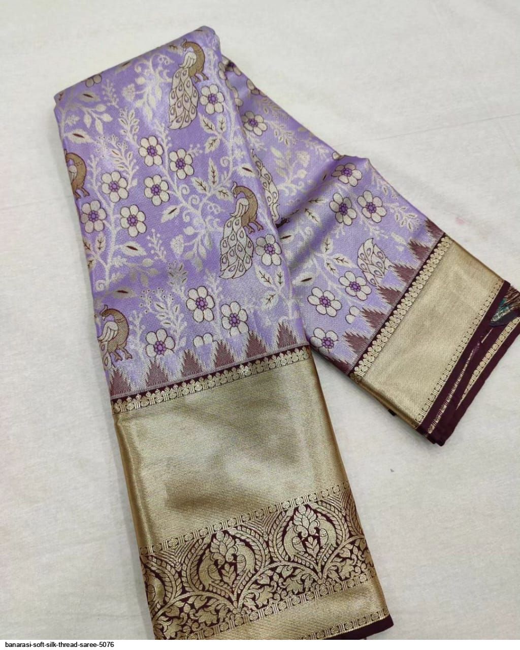BANARASI SOFT SILK THREAD SAREE 5076