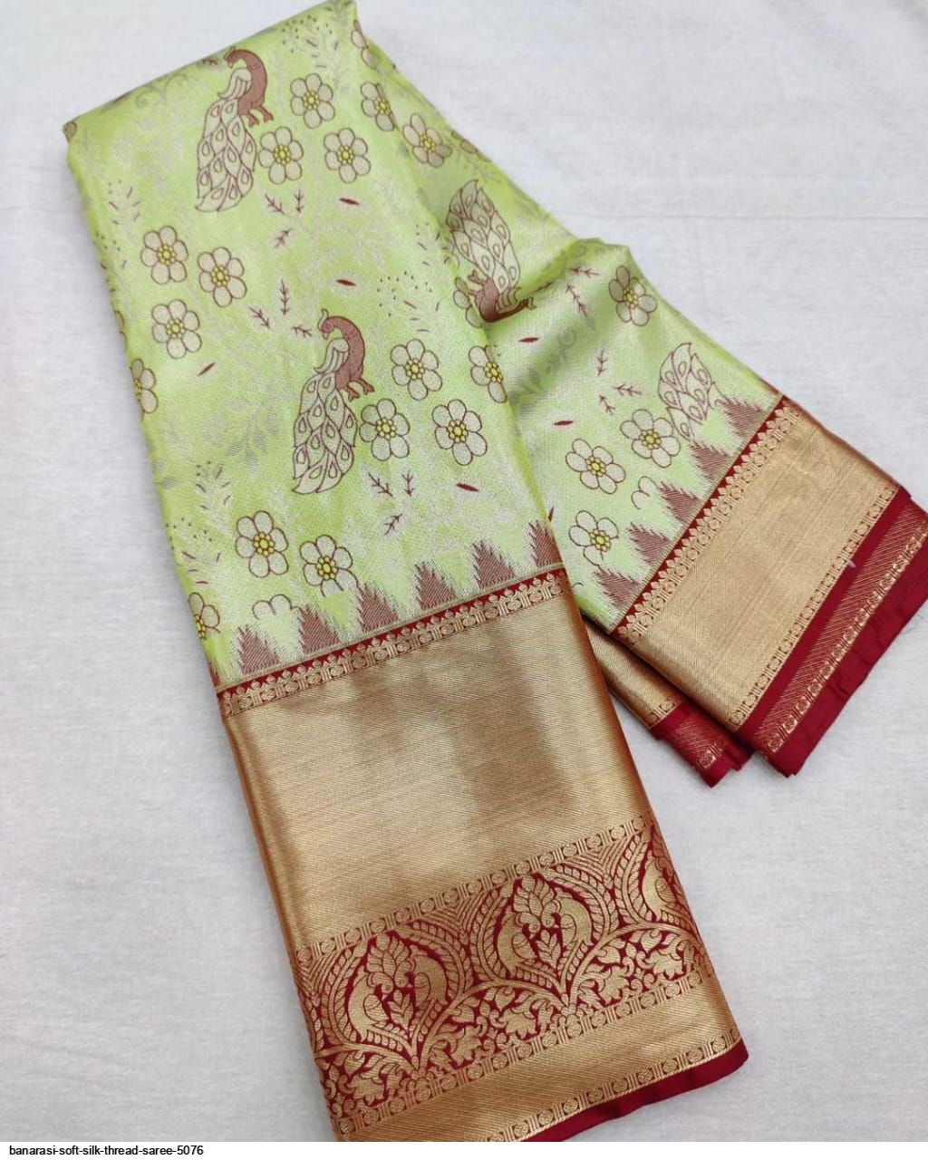 BANARASI SOFT SILK THREAD SAREE 5076