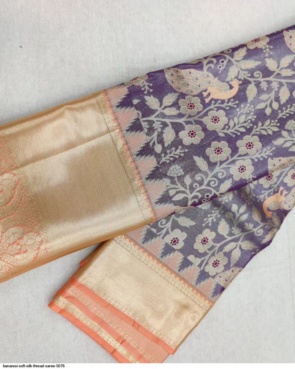 BANARASI SOFT SILK THREAD SAREE 5076