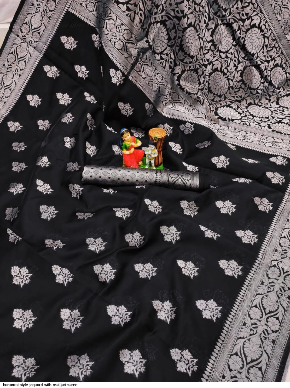 Banarasi style jequard with real Jari saree