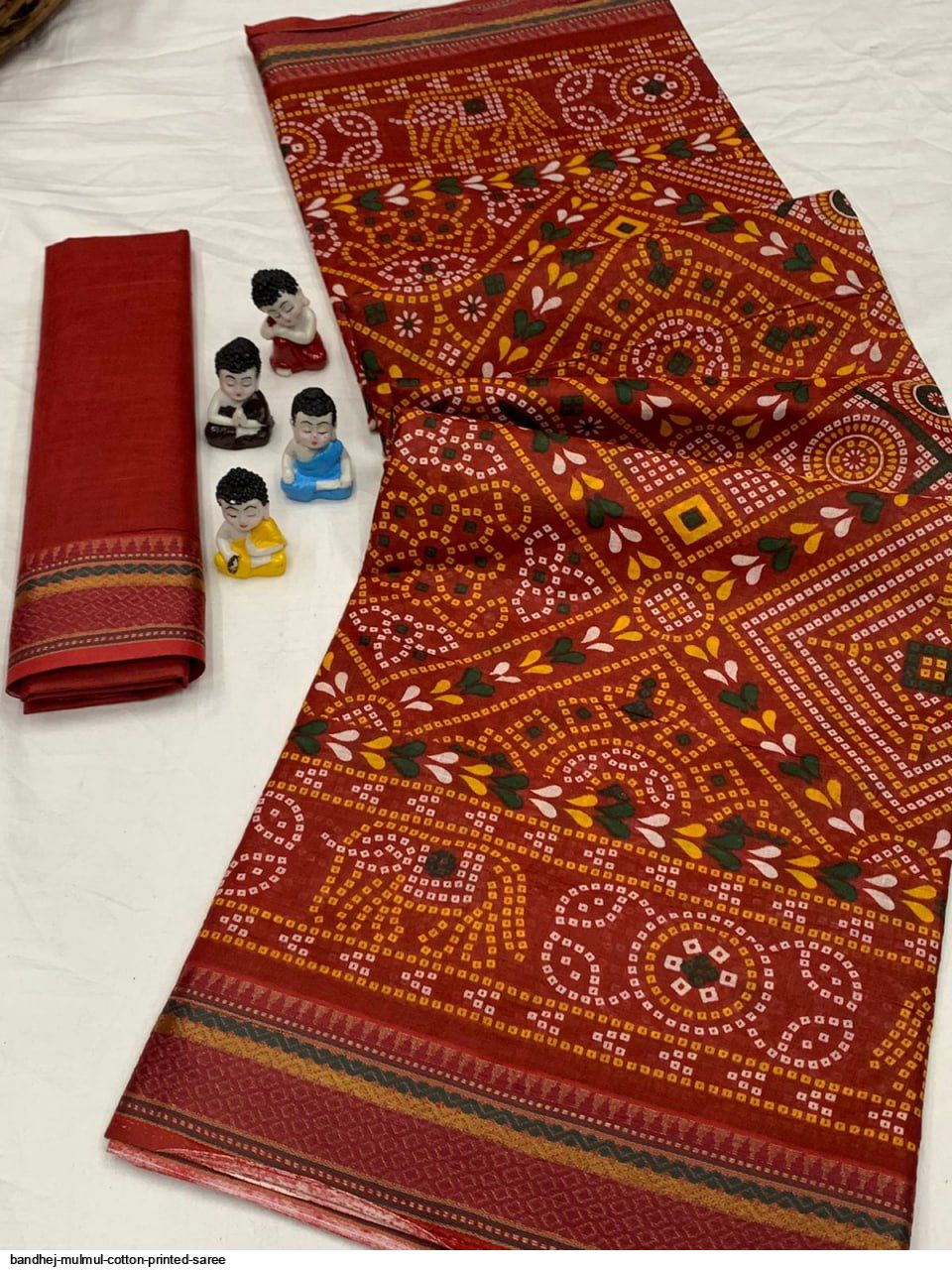 BANDHEJ MULMUL COTTON PRINTED saree