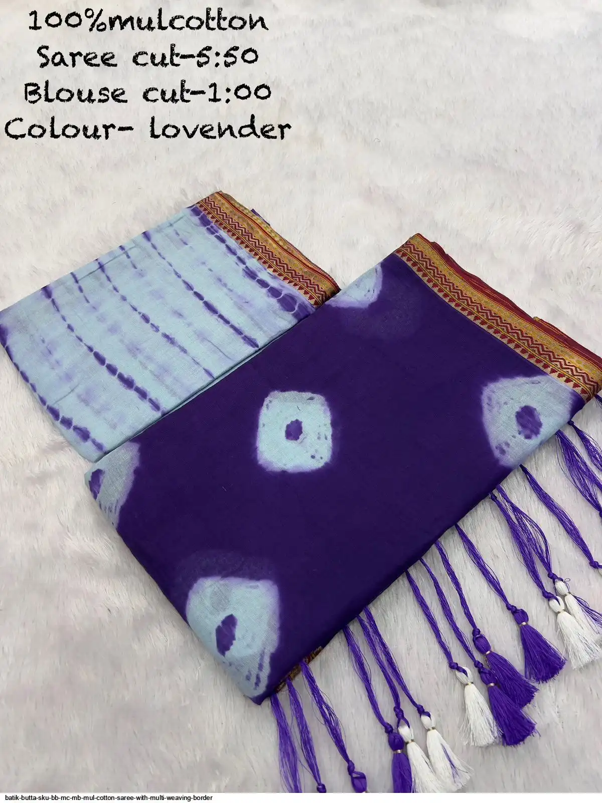 BATIK BUTTA Mul Cotton Saree Wholesale Multi Border