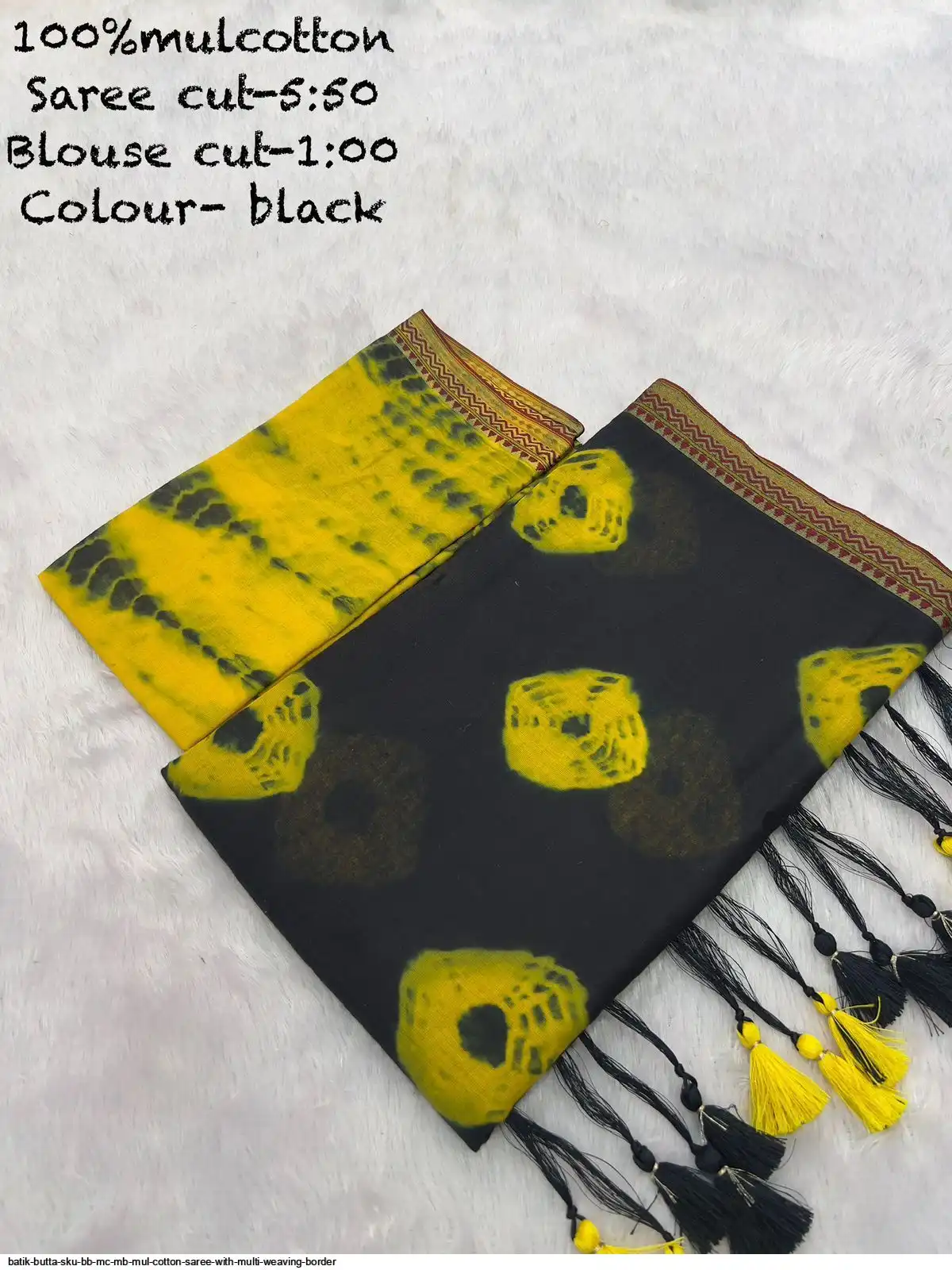 BATIK BUTTA Mul Cotton Saree Wholesale Multi Border