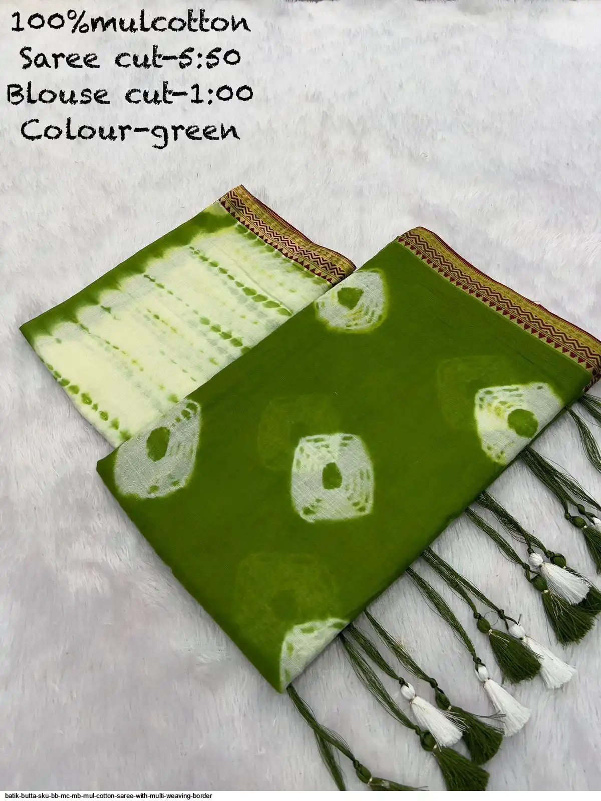 BATIK BUTTA Mul Cotton Saree Wholesale Multi Border