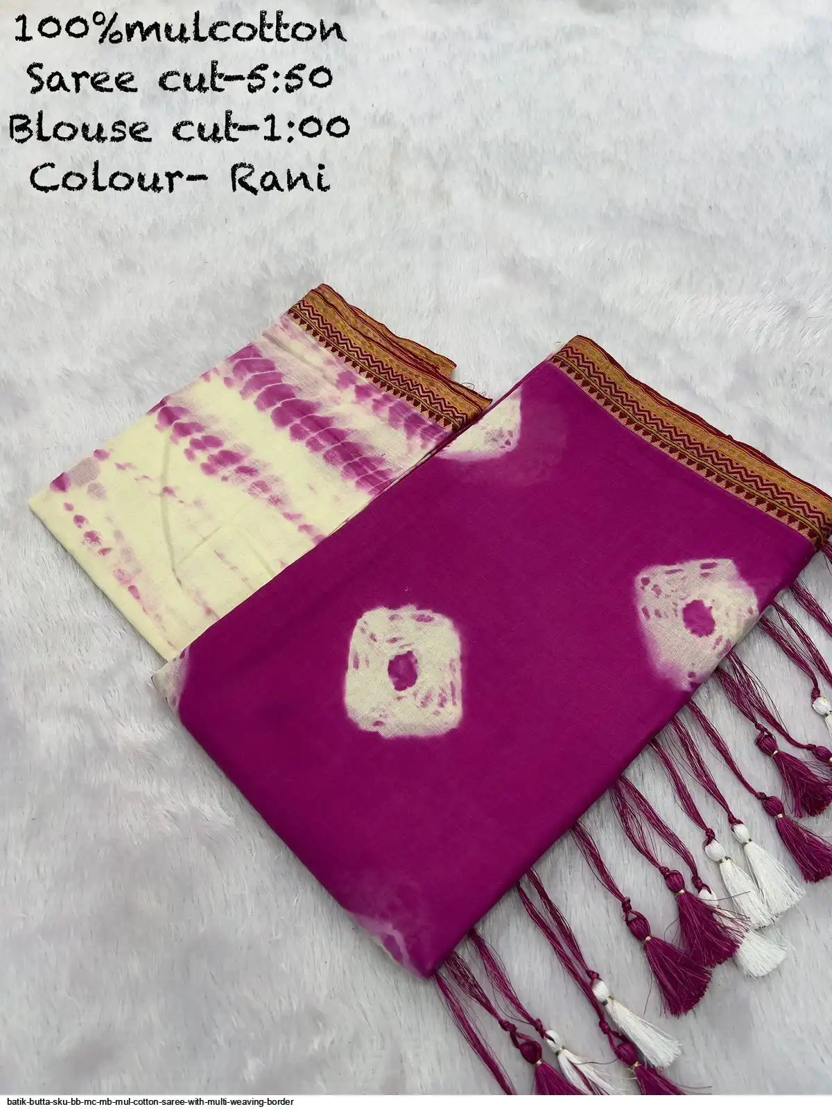 BATIK BUTTA Mul Cotton Saree Wholesale Multi Border