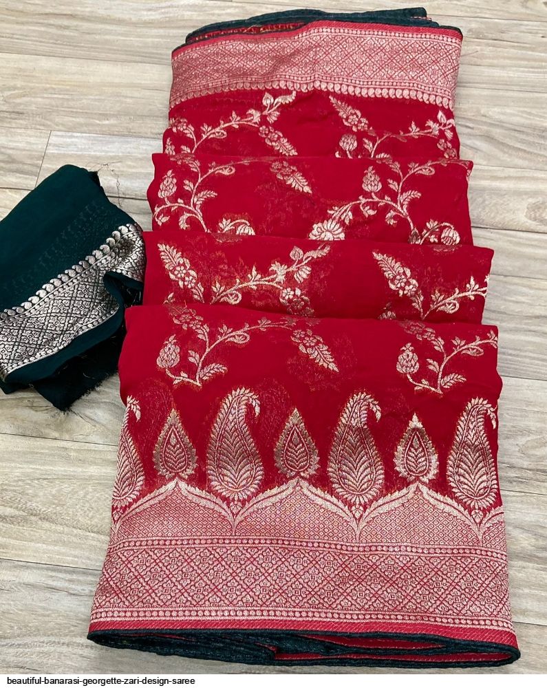 BEAUTIFUL BANARASI GEORGETTE ZARI DESIGN SAREE