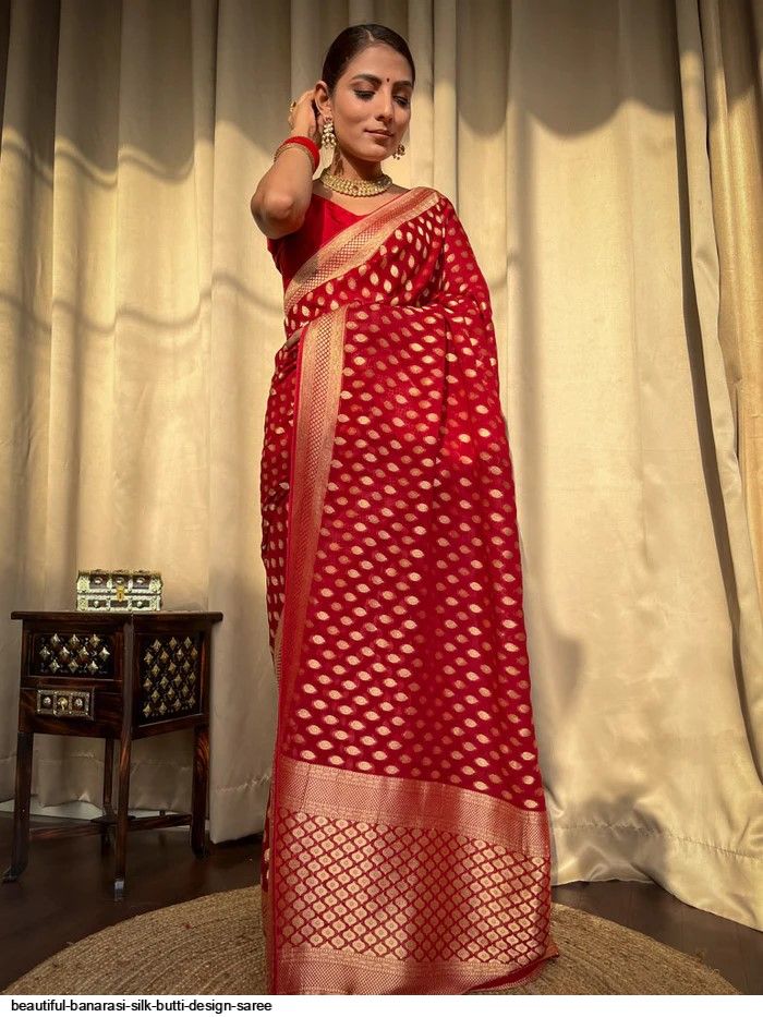 BEAUTIFUL BANARASI SILK BUTTI DESIGN SAREE