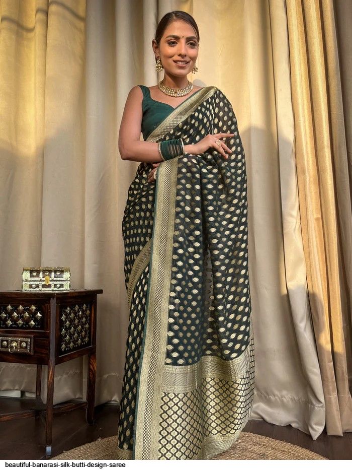 BEAUTIFUL BANARASI SILK BUTTI DESIGN SAREE