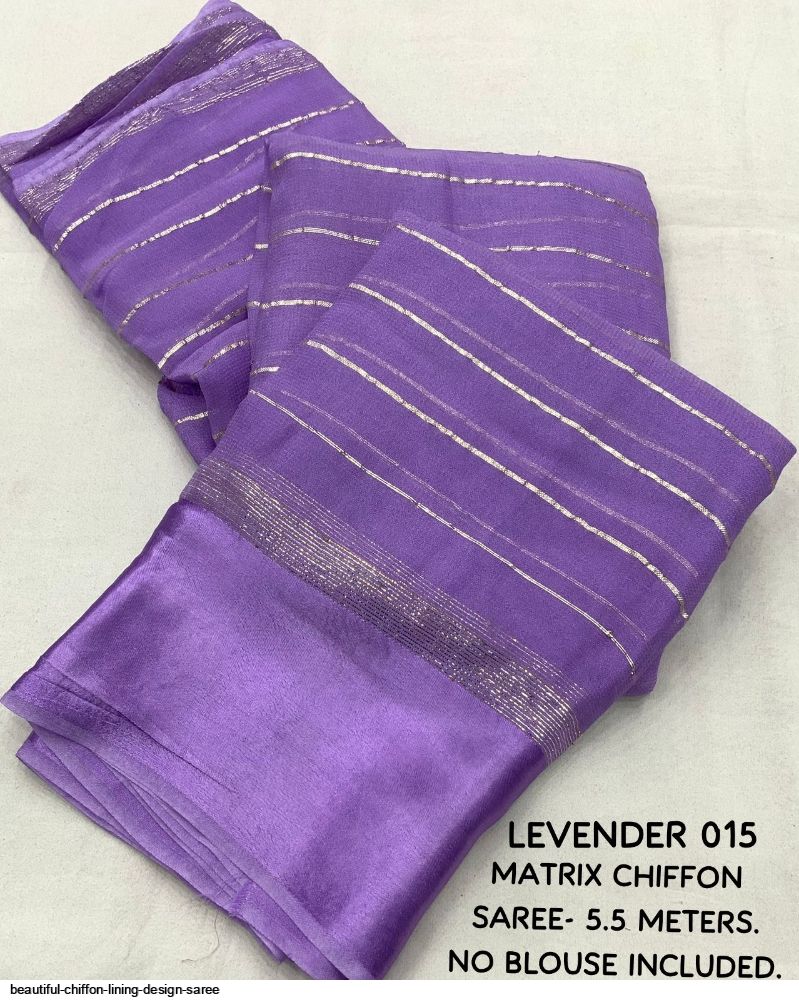 BEAUTIFUL chiffon LINING DESIGN SAREE