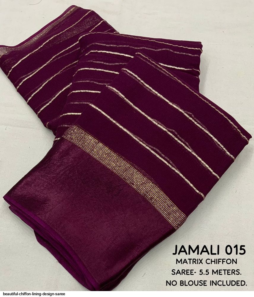 BEAUTIFUL chiffon LINING DESIGN SAREE