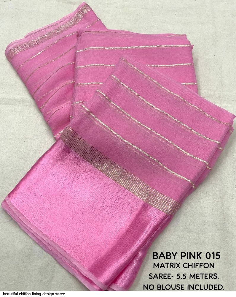 BEAUTIFUL chiffon LINING DESIGN SAREE