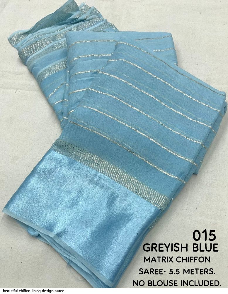 BEAUTIFUL chiffon LINING DESIGN SAREE