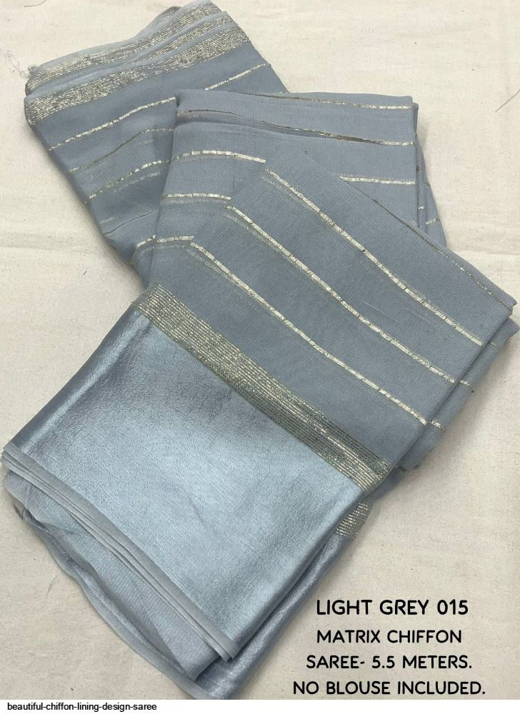 BEAUTIFUL chiffon LINING DESIGN SAREE