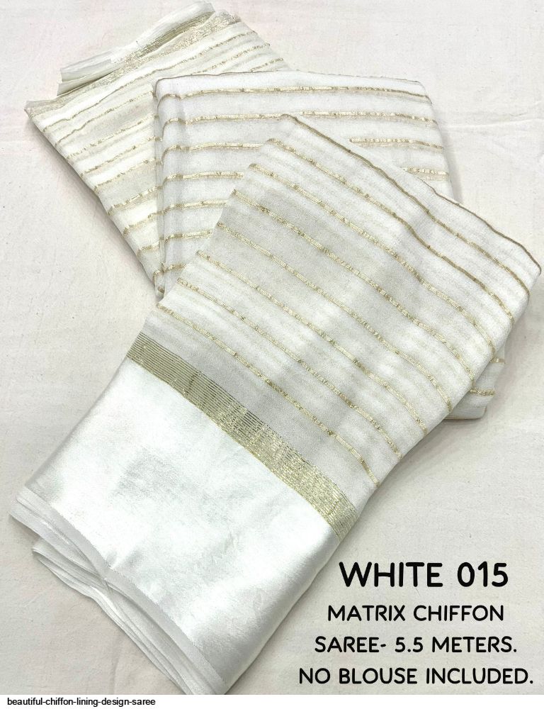 BEAUTIFUL chiffon LINING DESIGN SAREE