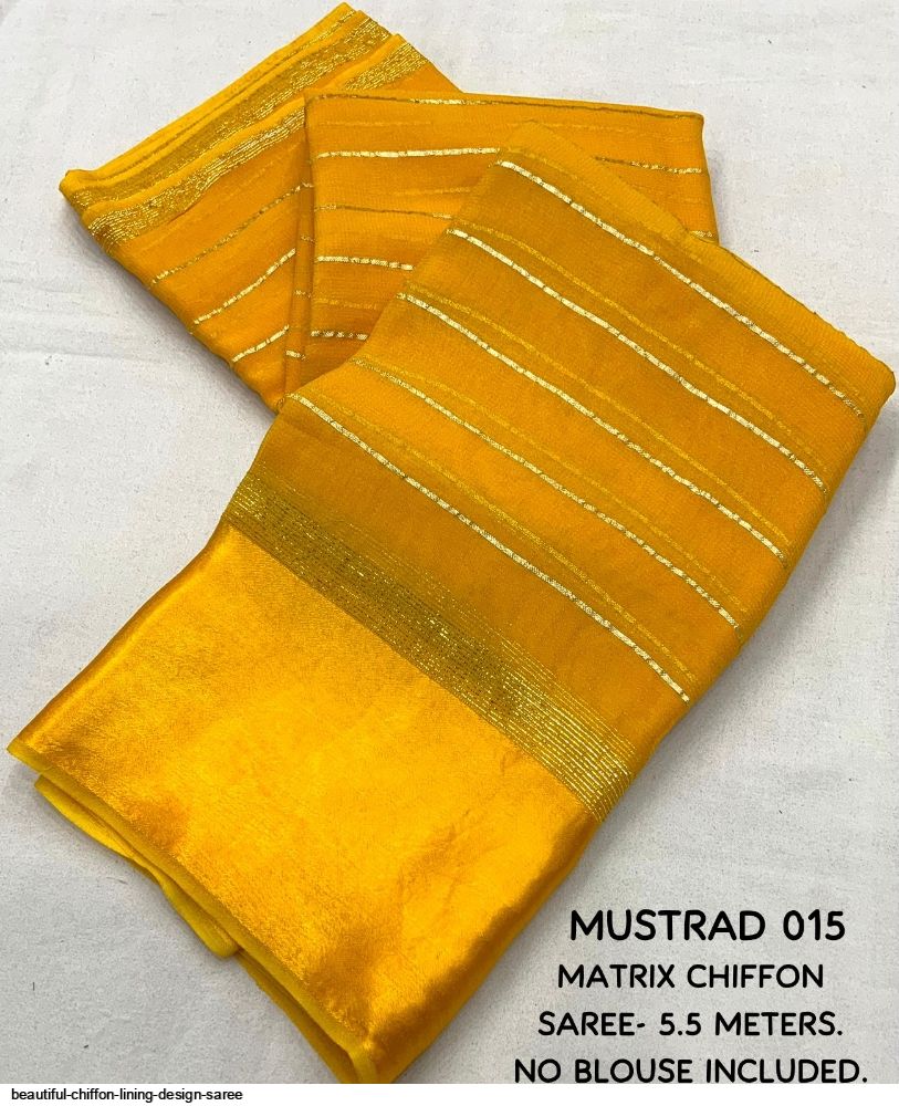 BEAUTIFUL chiffon LINING DESIGN SAREE