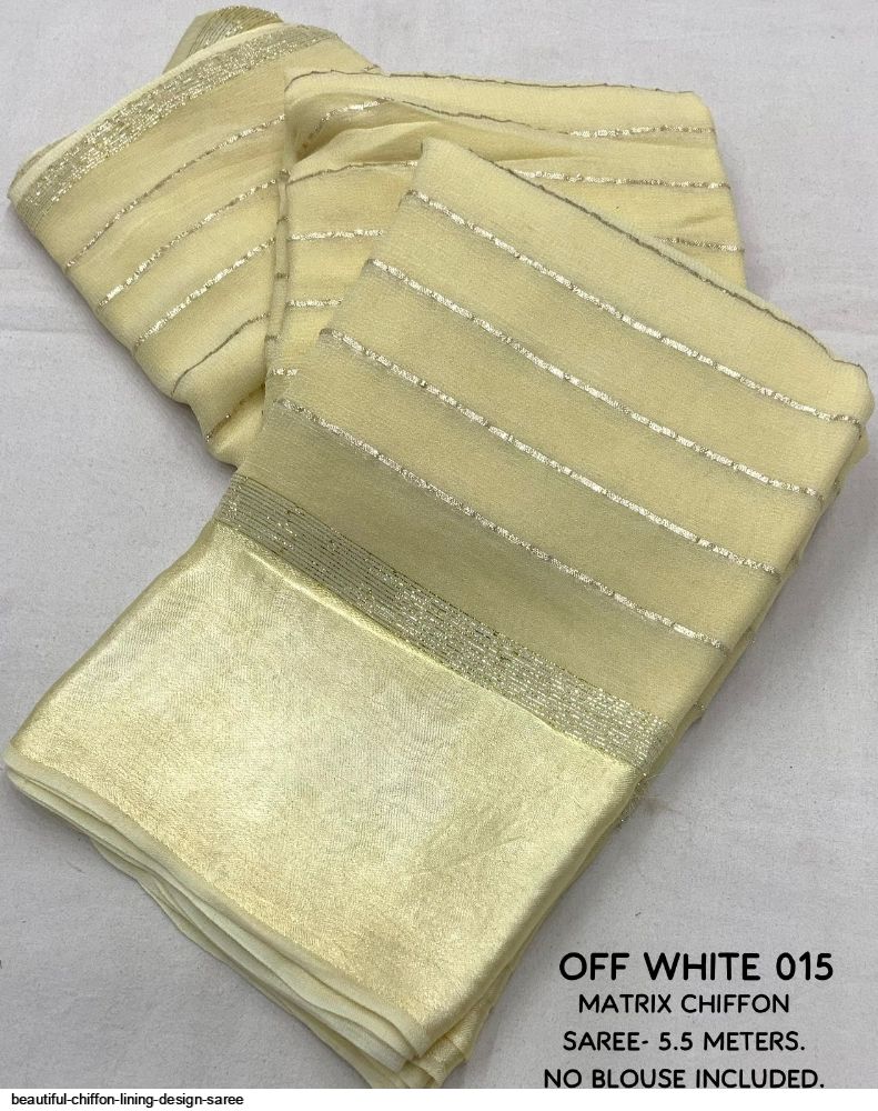 BEAUTIFUL chiffon LINING DESIGN SAREE