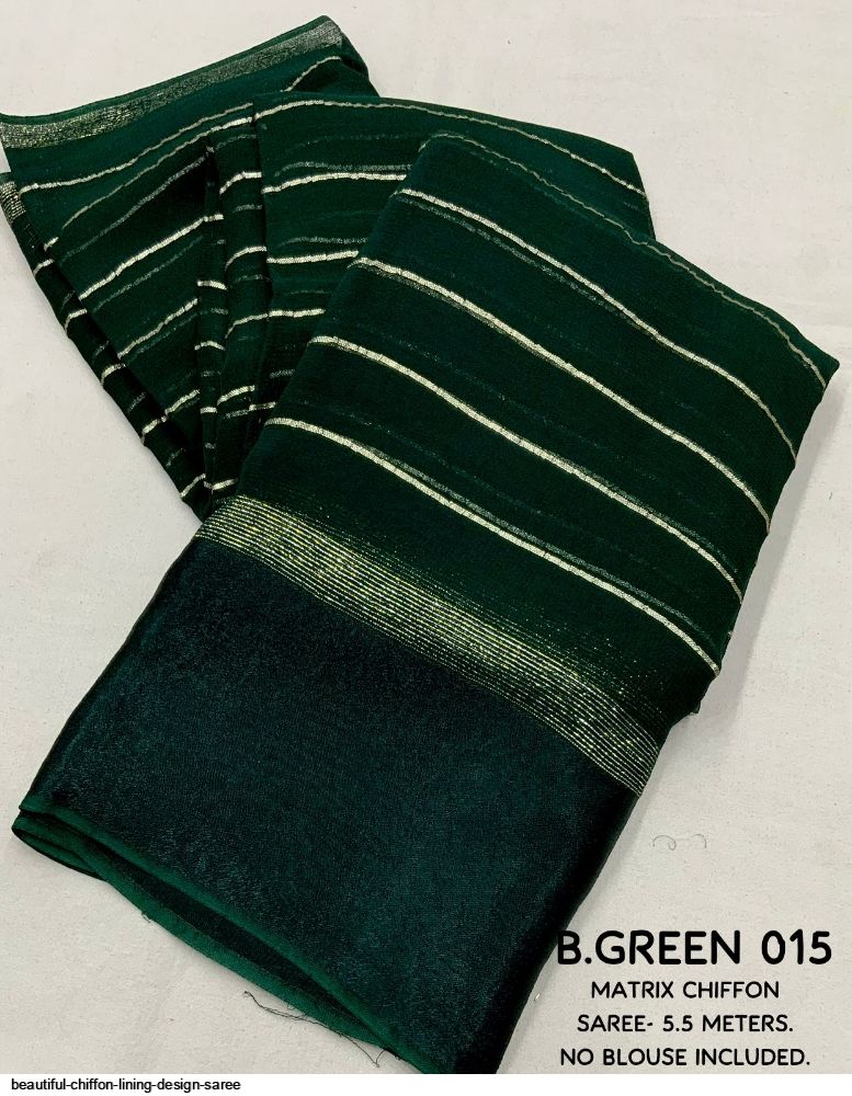 BEAUTIFUL chiffon LINING DESIGN SAREE