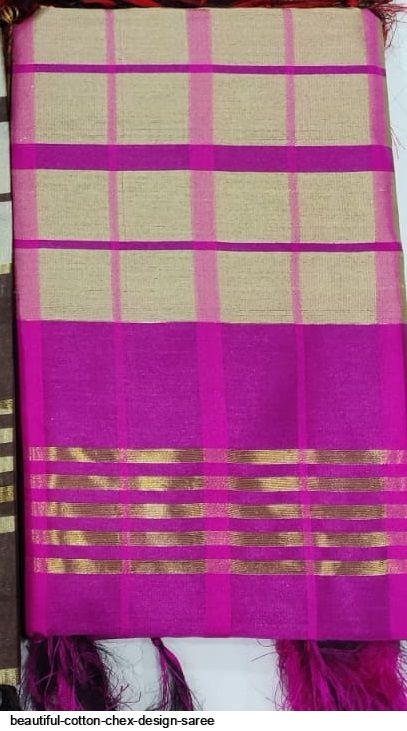 BEAUTIFUL Cotton chex DESIGN SAREE