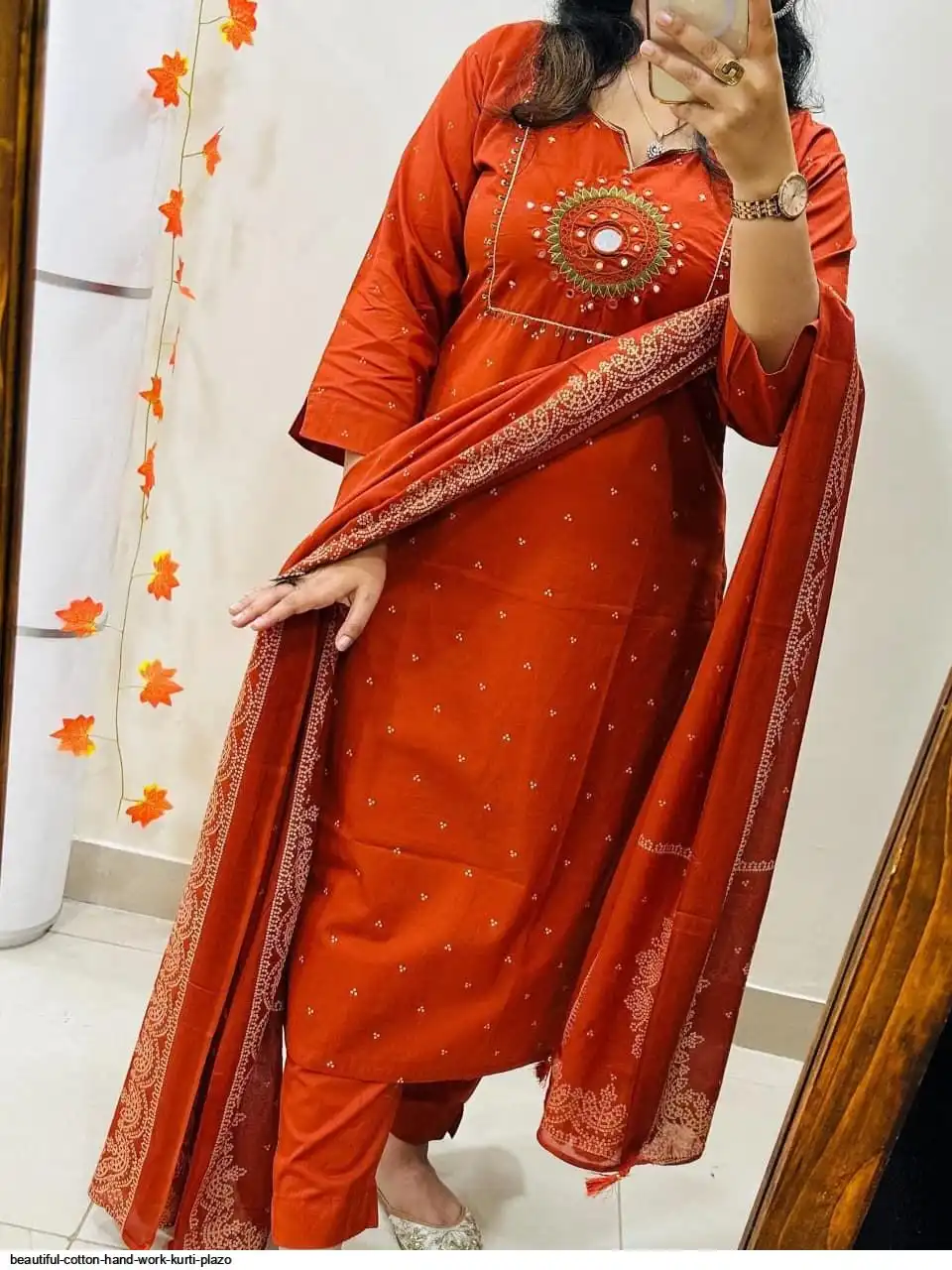 BEAUTIFUL cotton hand work KURTI PLAZO