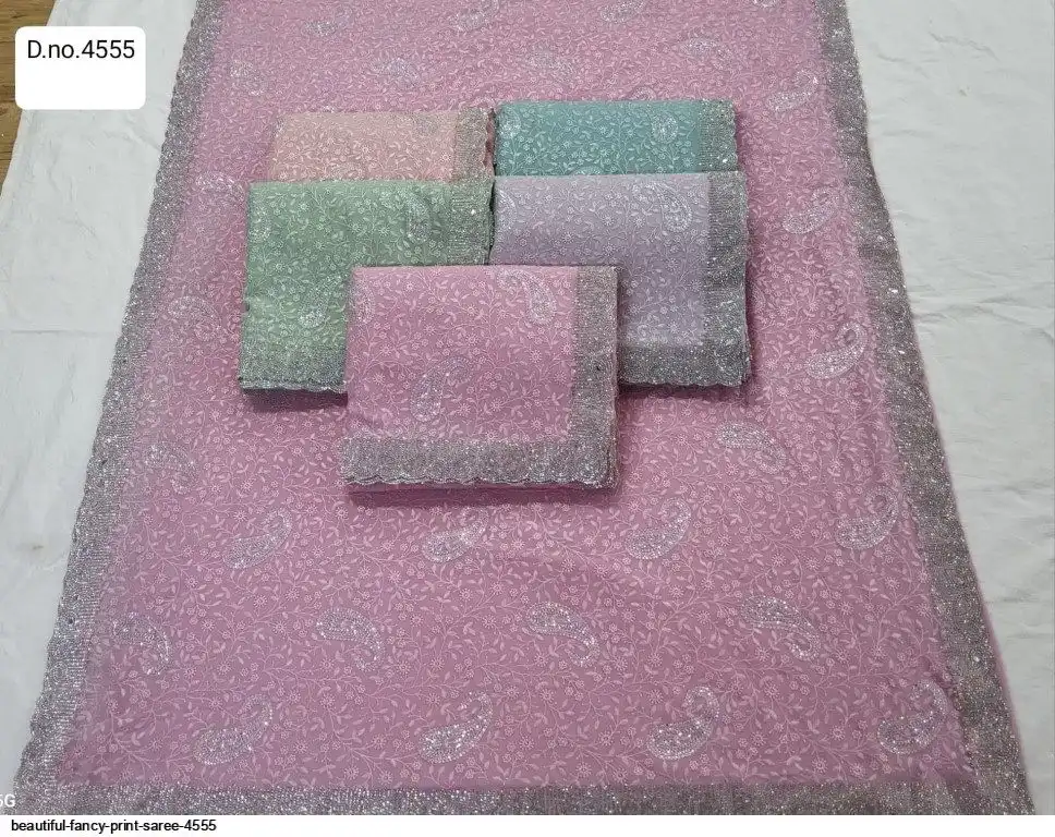 BEAUTIFUL FANCY PRINT SAREE 4555